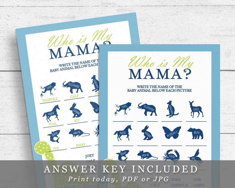 Dinosaur Baby Shower Game Package Printable - 10 Games - Dino Blue and ...