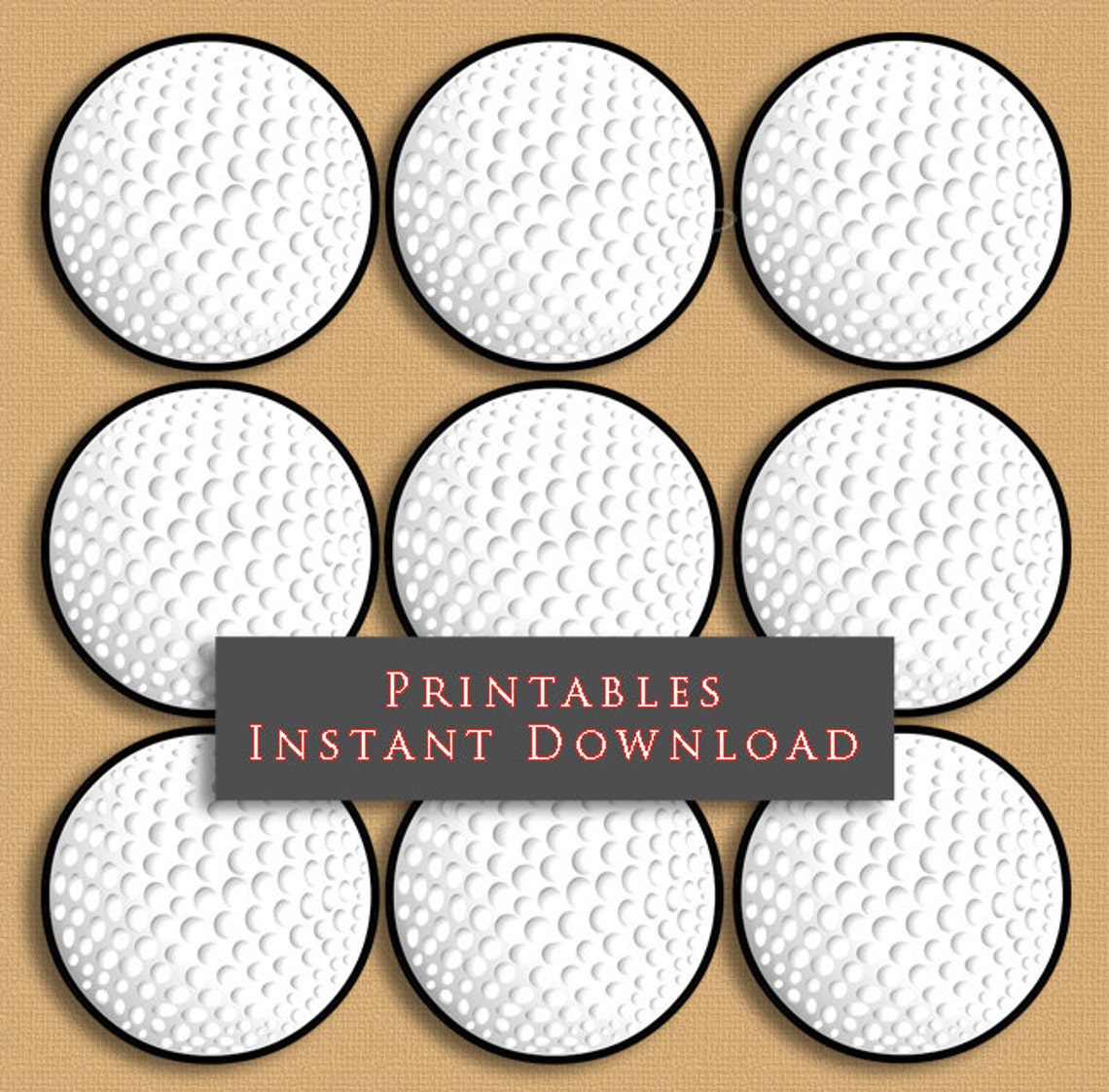 2.5" Golf Ball Printable Cupcake Toppers Sports Theme Birthday Party ...