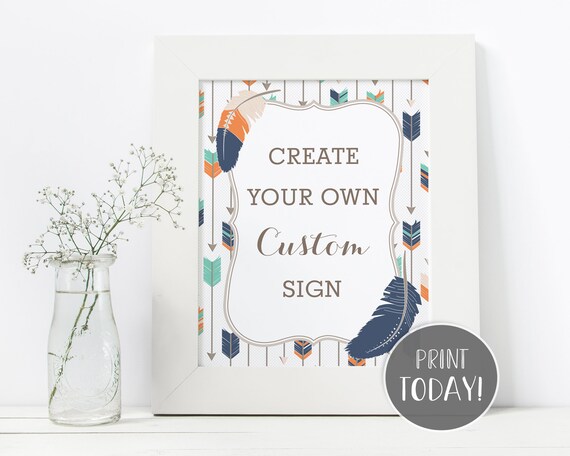 Custom DIY Party Sign Printable Poster 8x10 Template - Etsy