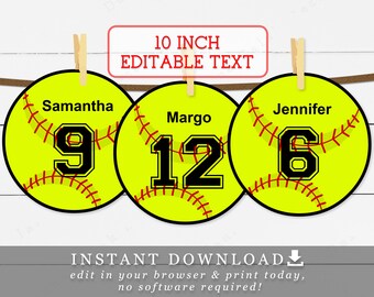 10 Baseball With Editable Names and Numbers Baseball | Etsy