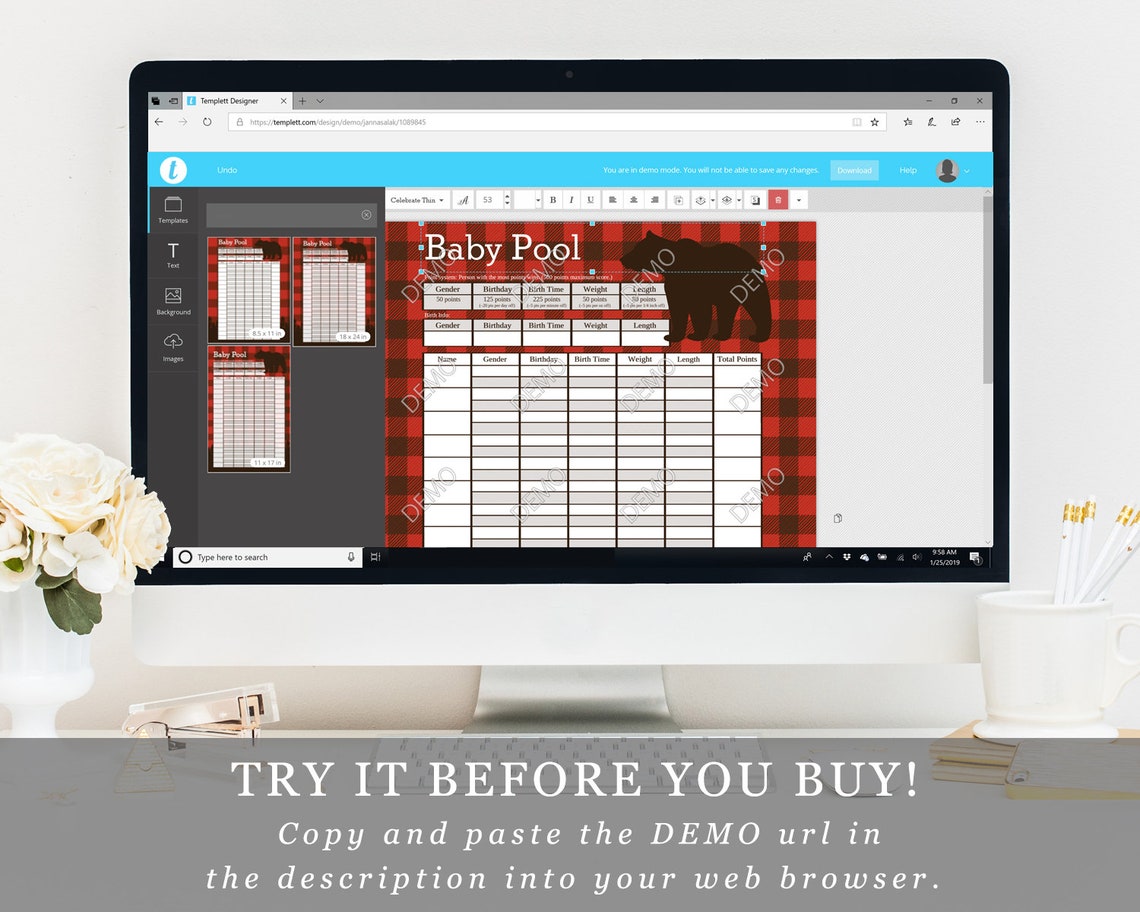 Baby Pool Birth Prediction Printable Poster Sign Template - Etsy