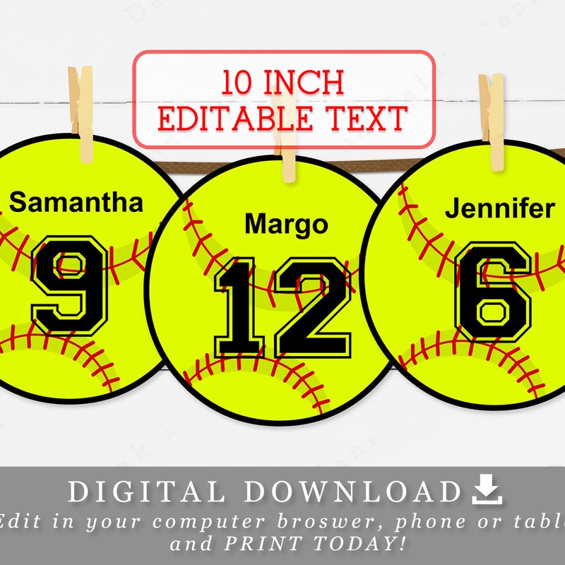 Softball Banner Template - Etsy