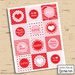 Valentine's Day Printable Cupcake Toppers Party Cute Valentine 2.5 Inch ...