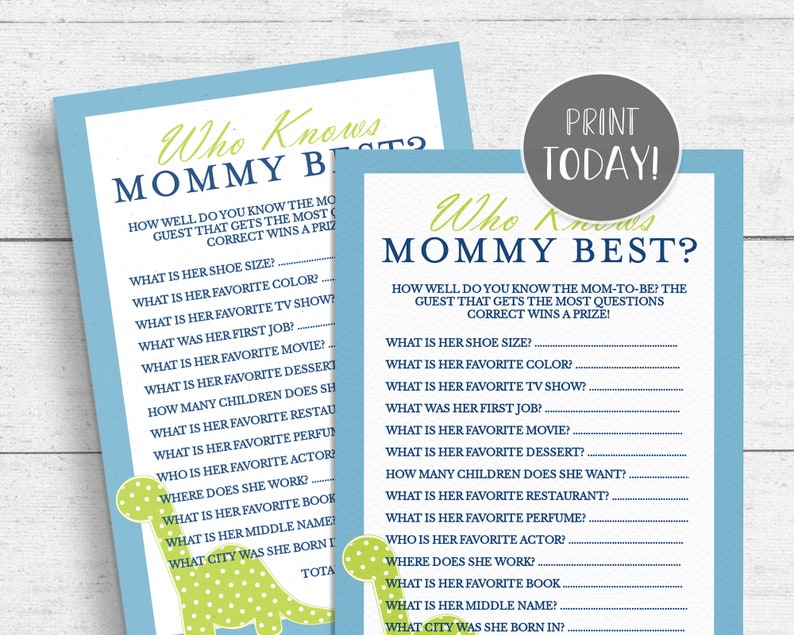 Dinosaur Baby Shower Game Package Printable 10 Games Dino | Etsy