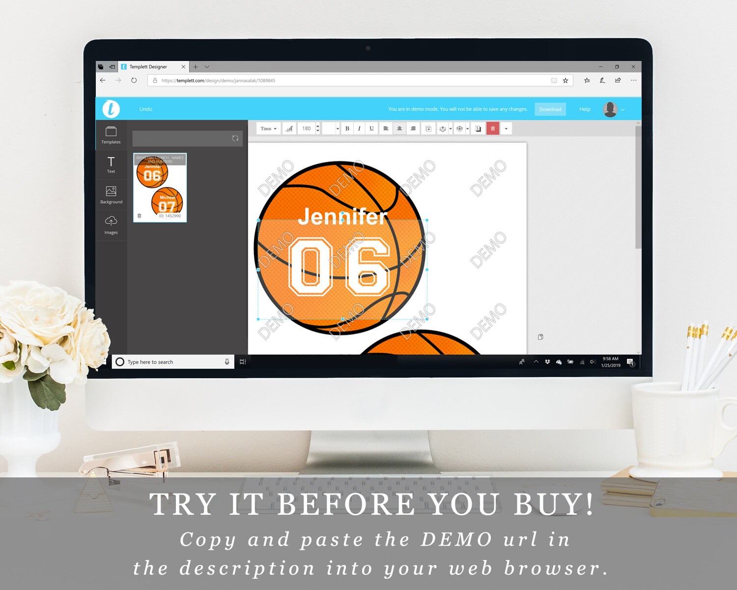 5" Basketball With Editable Names and Numbers DIY Template Printable - Etsy