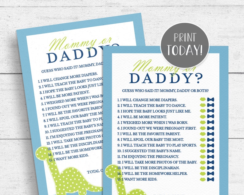 Dinosaur Baby Shower Game Package Printable 10 Games Dino | Etsy