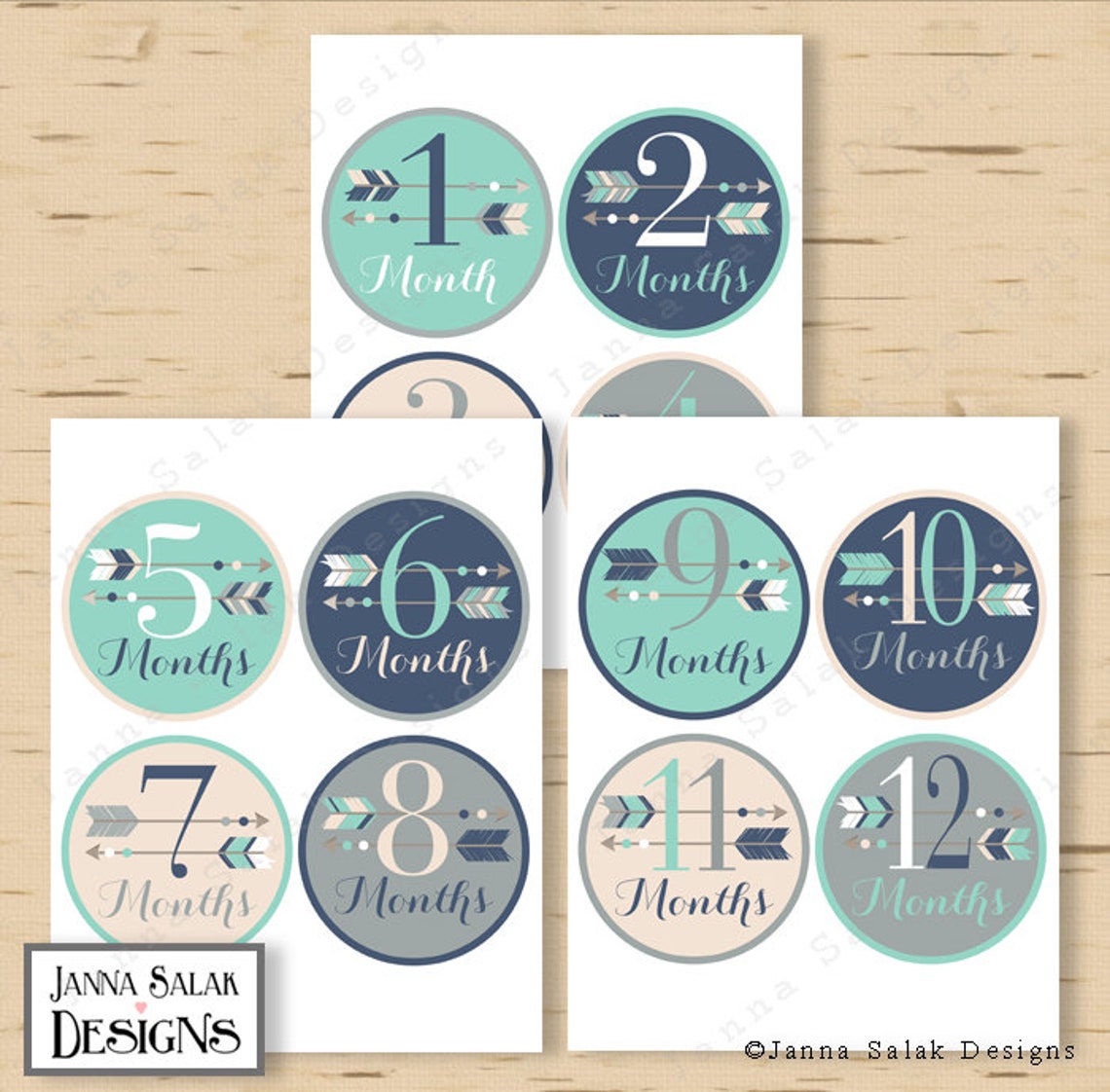 Tribal Month Stickers INSTANT DOWNLOAD PRINTABLE Pdf Diy - Etsy