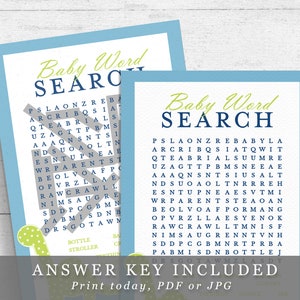 Dinosaur Baby Shower Game Package Printable - 10 Games - Dino Blue and ...