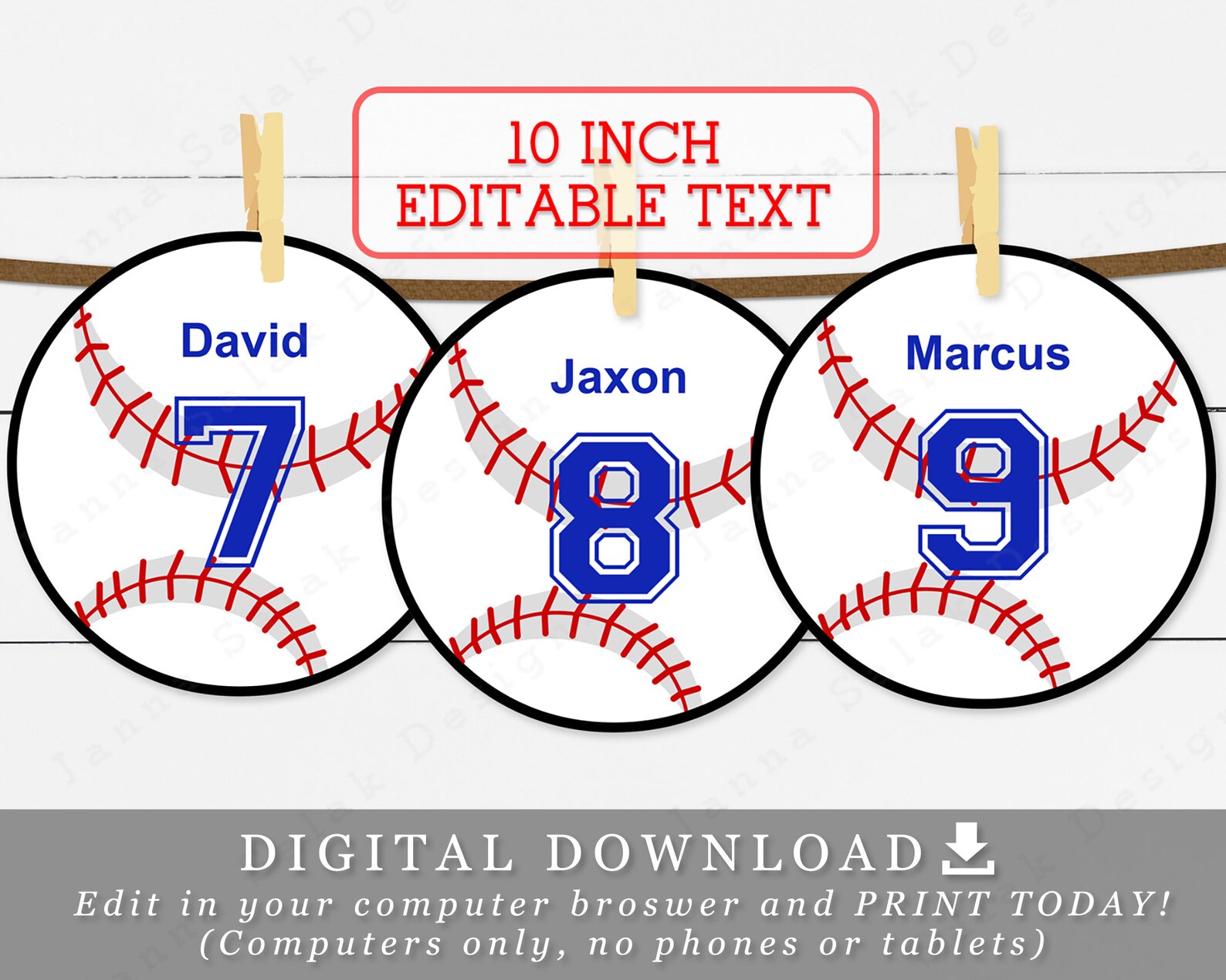 10 Baseball With Editable Names and Numbers Baseball - Etsy