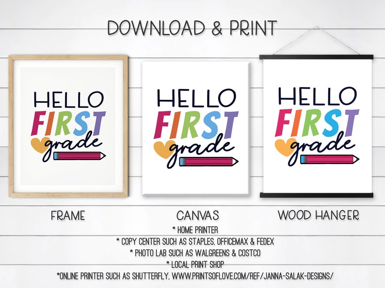 Hello First Grade Print Printable Poster 1st Grade Educational - Etsy
