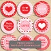 Valentine's Day Printable Cupcake Toppers Party Cute Valentine 2.5 Inch ...