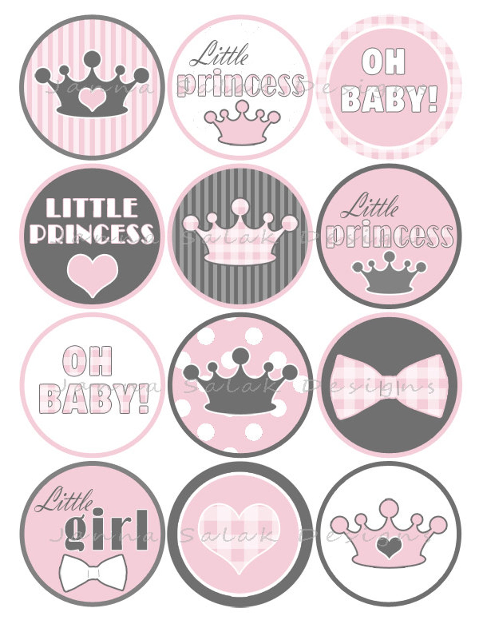 Little Princess Baby Shower Cupcake Toppers Party Printables - Etsy