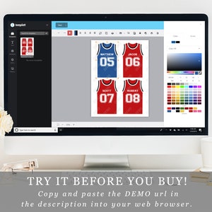 5" Basketball Jersey Tags With Editable Names Numbers and Colors DIY ...