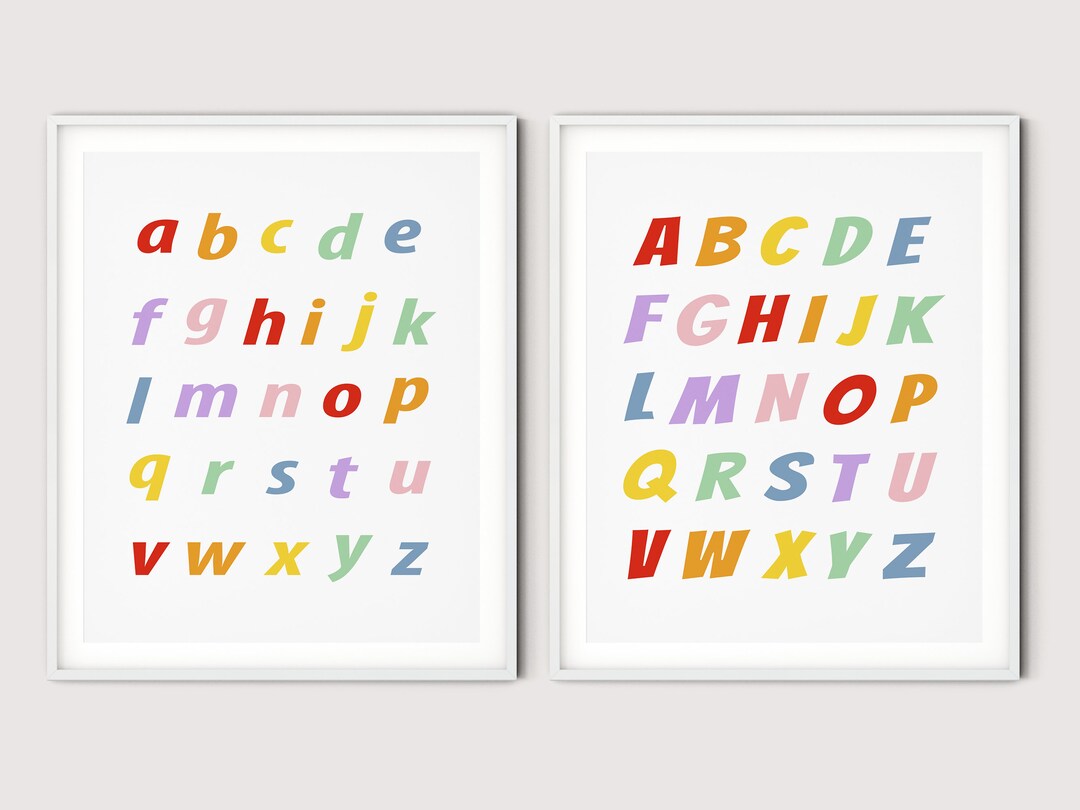 ABC Alphabet Print Printable Poster Learning Lowercase and Uppercase ...