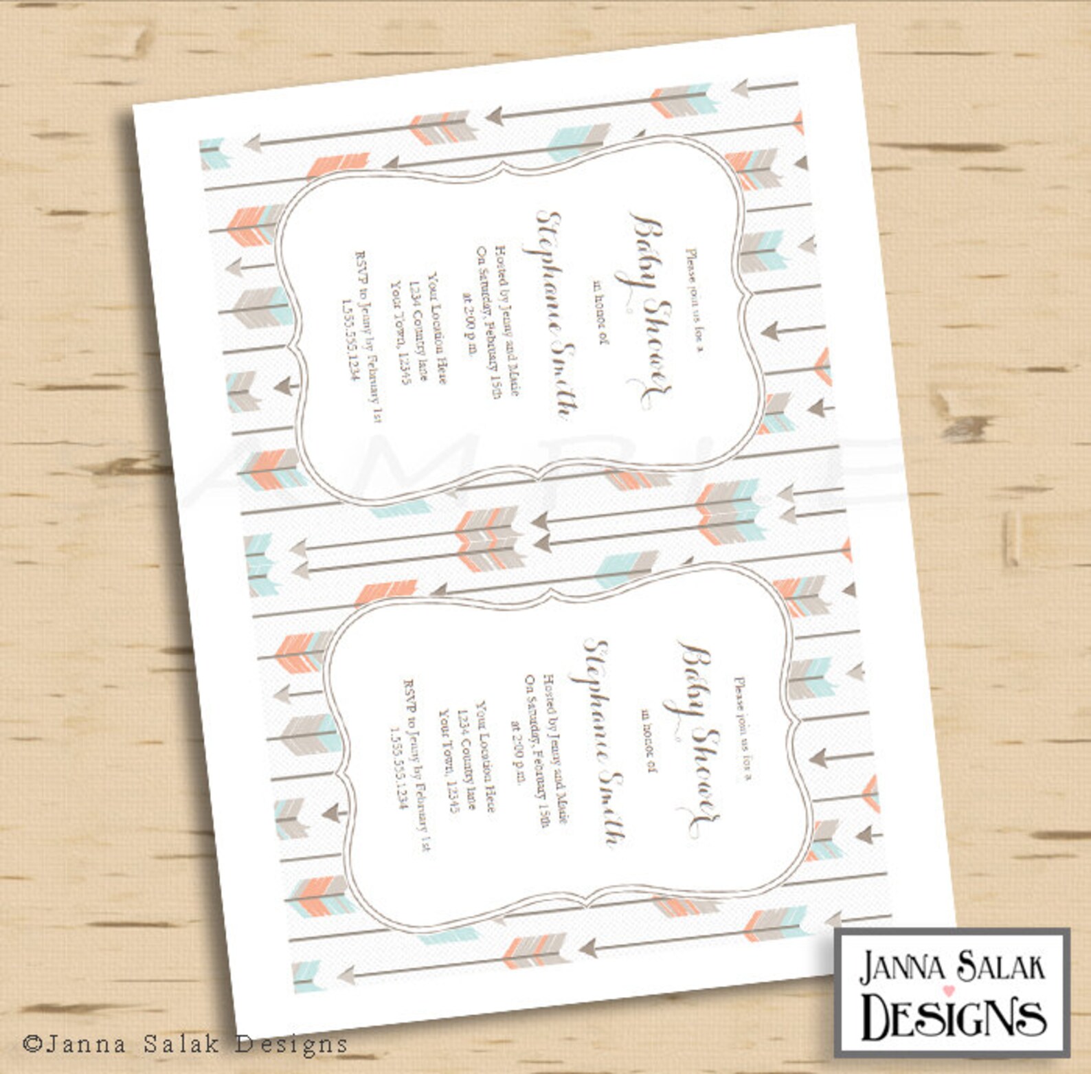 Tribal Arrow Baby Shower Invitation You Edit Boho Boy DIY - Etsy