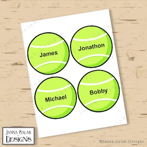 4" Tennis Tags With Editable Names INSTANT DOWNLOAD DIY Pdf - Etsy