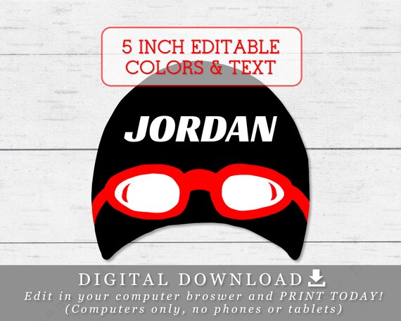 5 Swim Tags With Editable Names and Color DIY Template - Etsy