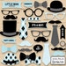 Printable Little Man Photo Booth Props Baby Shower Blue and Black Pdf ...
