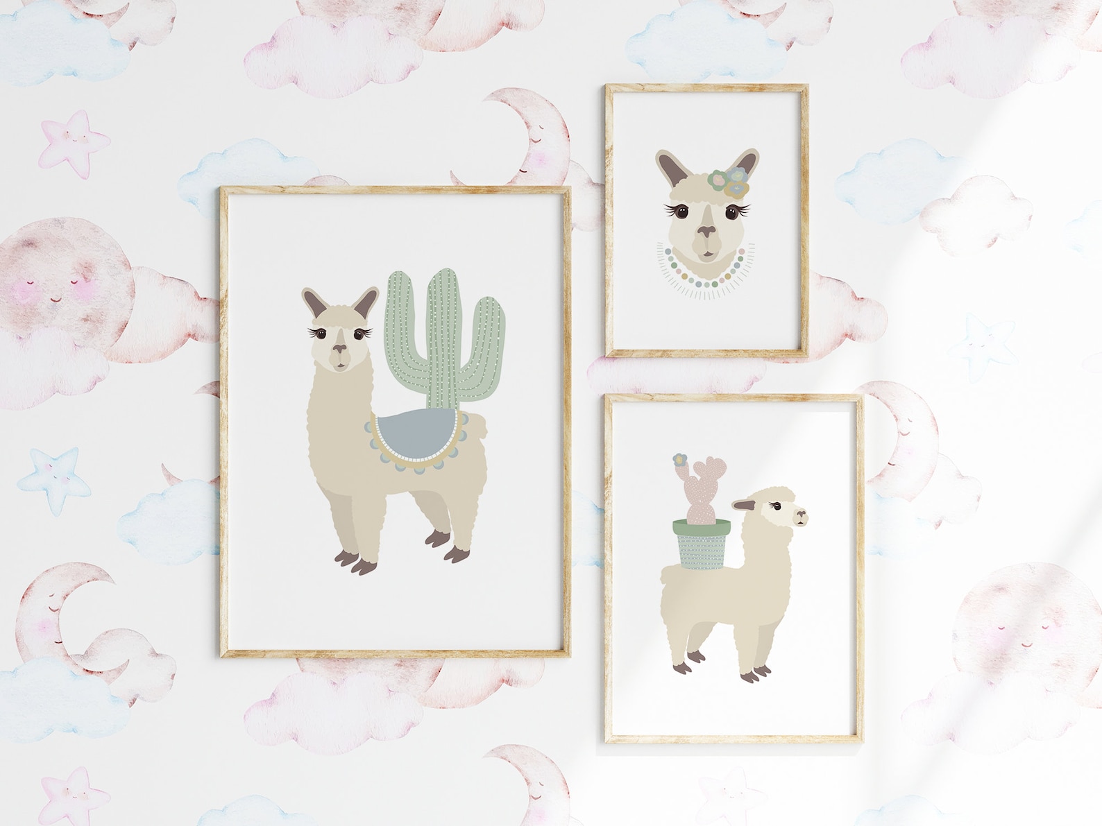 Alpaca Nursery Prints Set of 3 Printable Alpacas Digital - Etsy