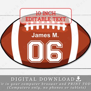 10 Football Tags With Editable Names and Numbers DIY - Etsy