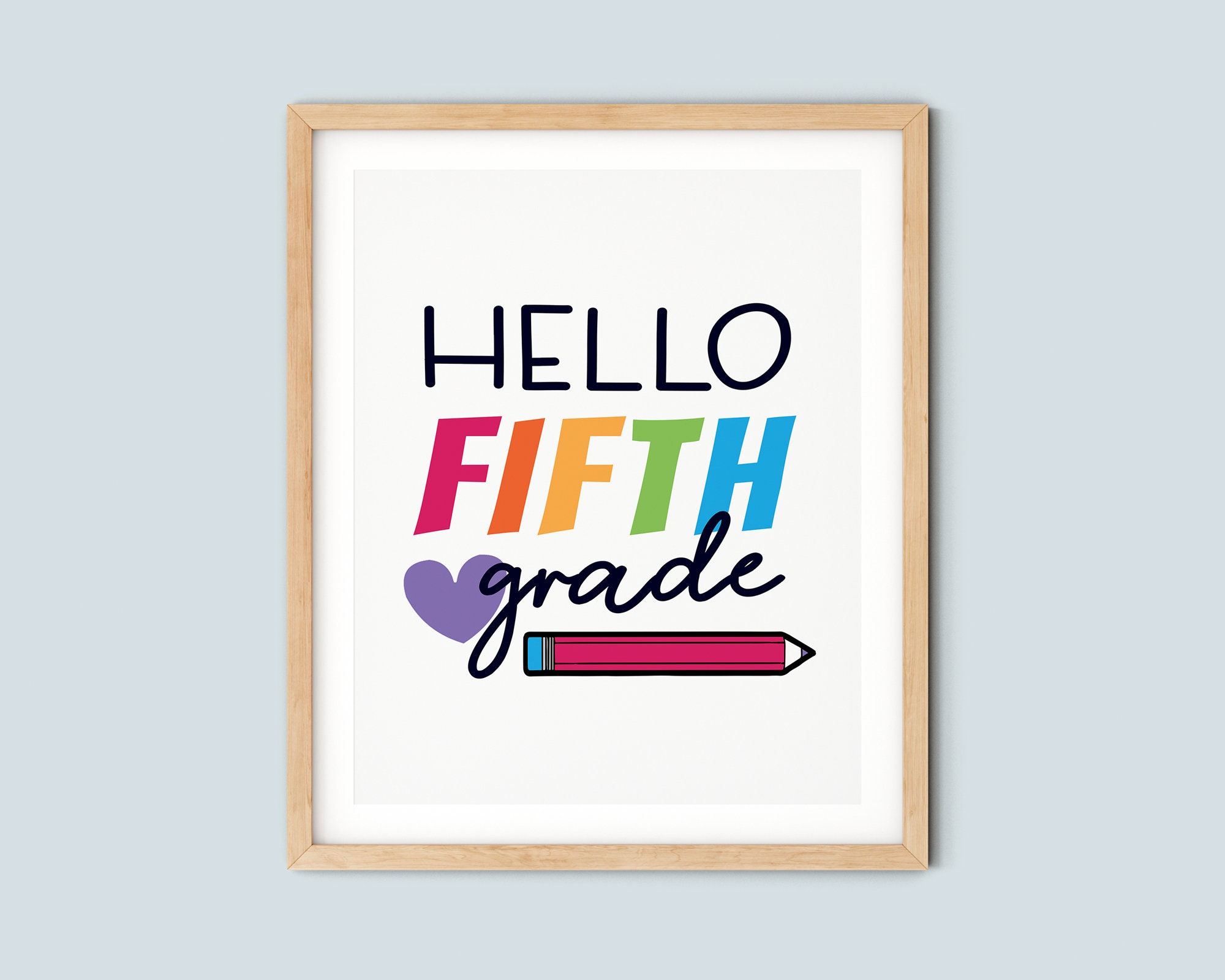 Hello Fifth Grade Print Printable Poster 5th Grade Educational - Etsy