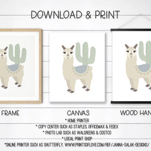 Alpaca Nursery Prints Set of 3 Printable Alpacas Digital Posters Kids ...