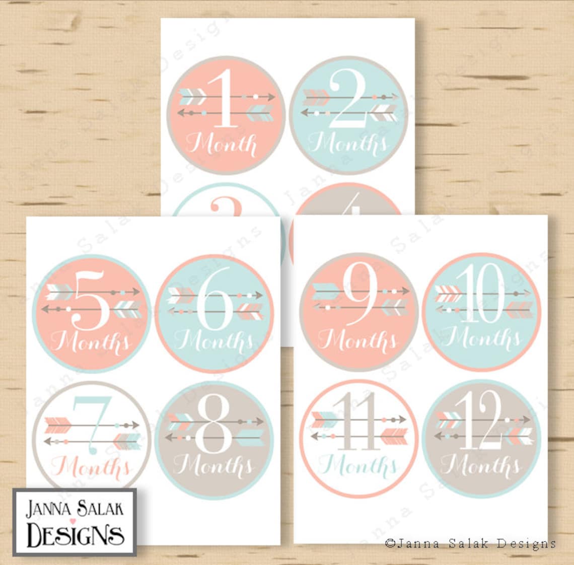 Tribal Month Stickers INSTANT DOWNLOAD PRINTABLE Pdf Diy - Etsy