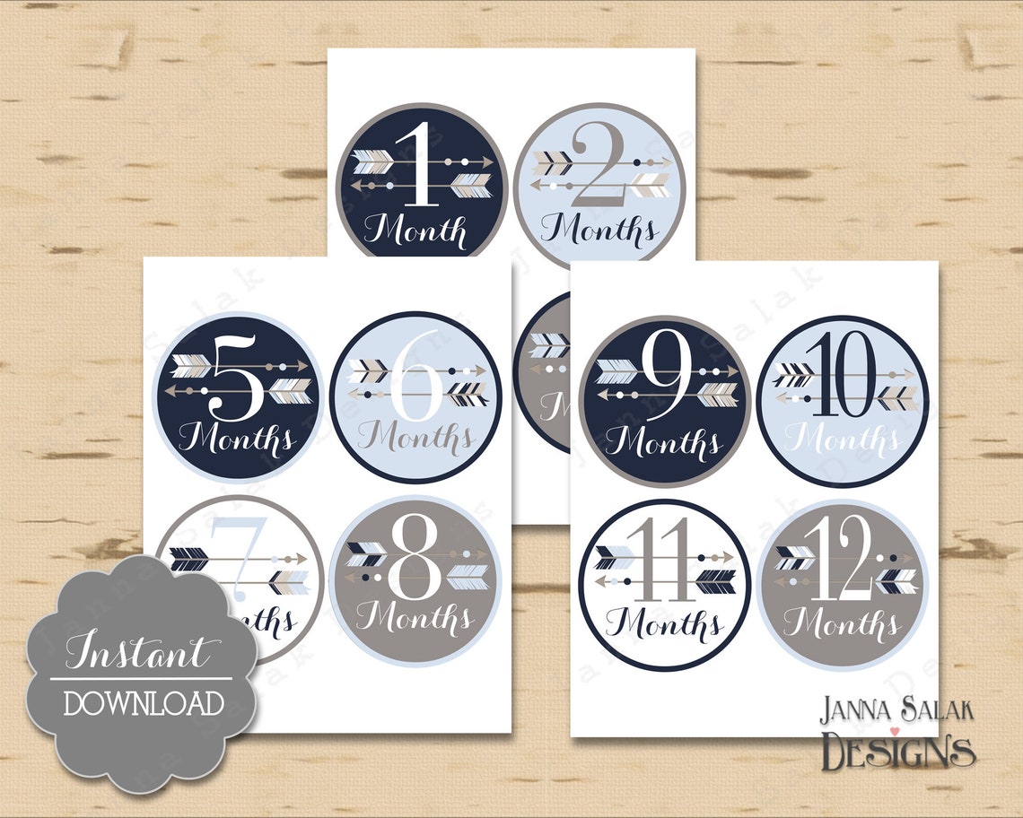 Tribal Month Stickers INSTANT DOWNLOAD PRINTABLE Pdf Diy - Etsy
