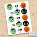 Cute Halloween Faces Printable Cupcake Toppers 2" Round Party Decor ...