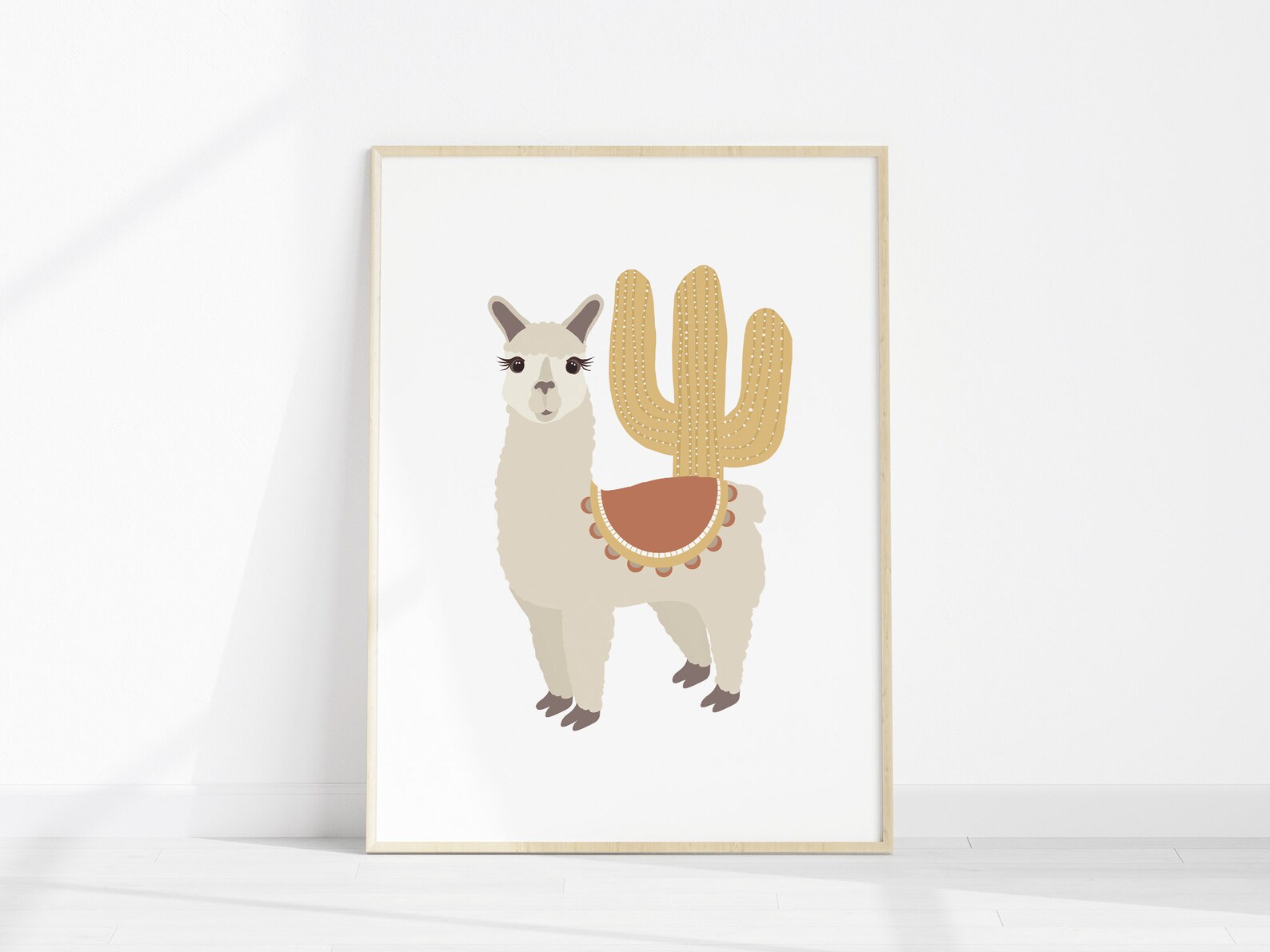 Alpaca and Cactus Neutral Nursery Print Printable Alpacas Digital ...