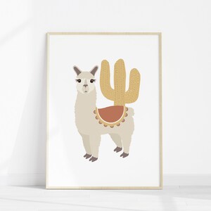 Alpaca and Cactus Neutral Nursery Print Printable Alpacas Digital ...