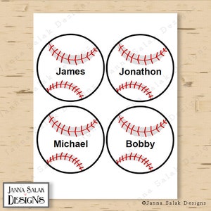 4" Baseball Tags With Editable Names INSTANT DOWNLOAD DIY Pdf - Etsy