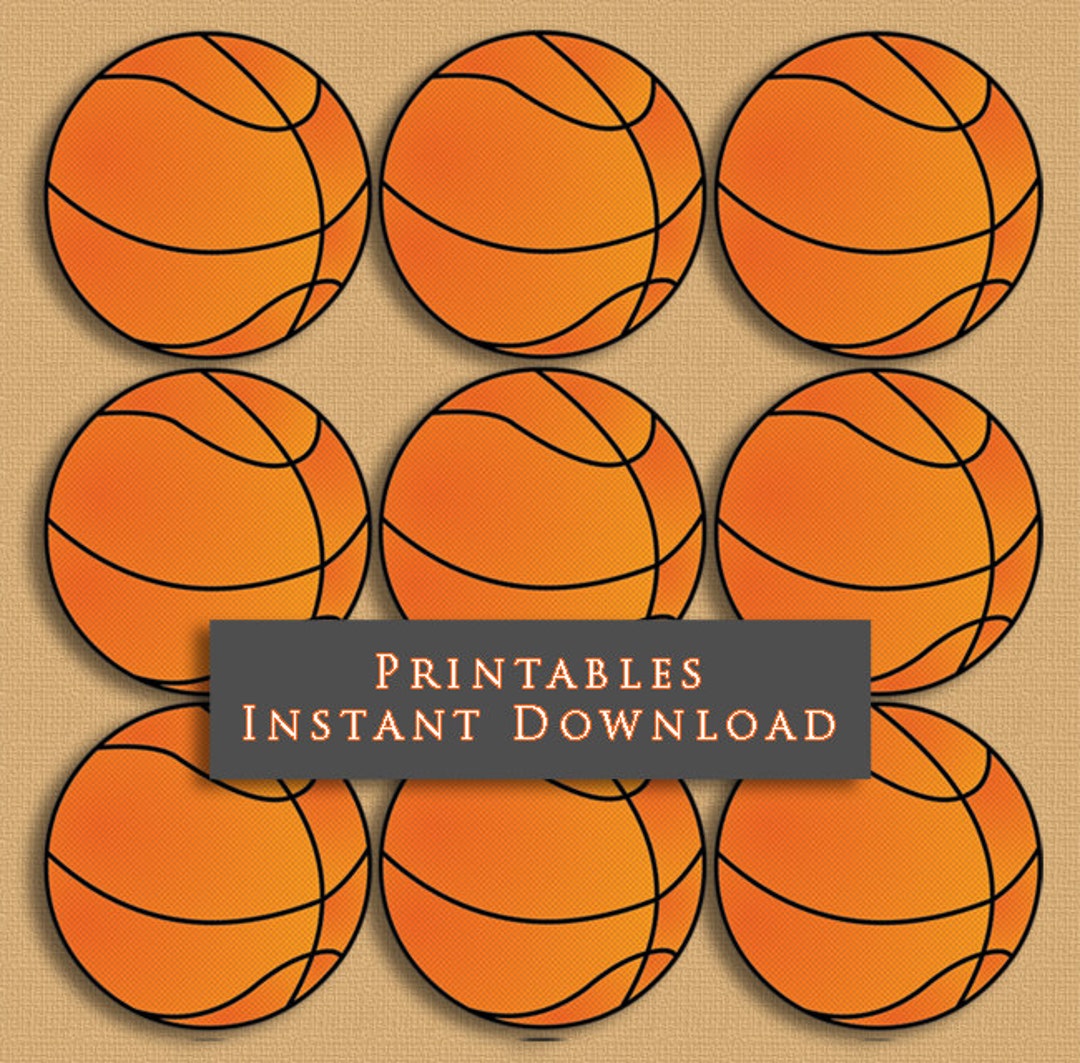2.5" Basketball Printable Cupcake Toppers Sports Theme Birthday Party ...