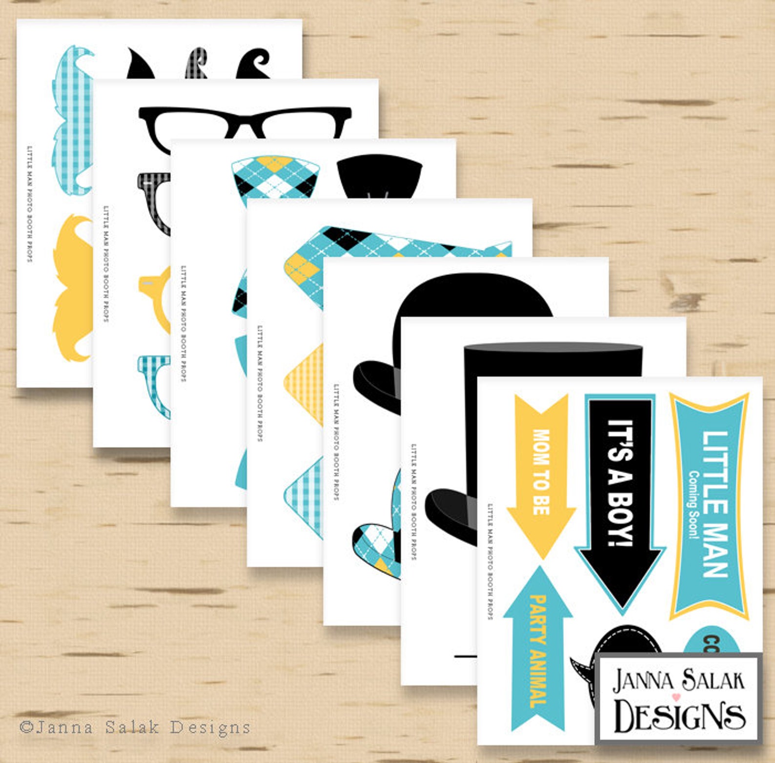 Printable Little Man Photo Booth Props Baby Shower Black | Etsy