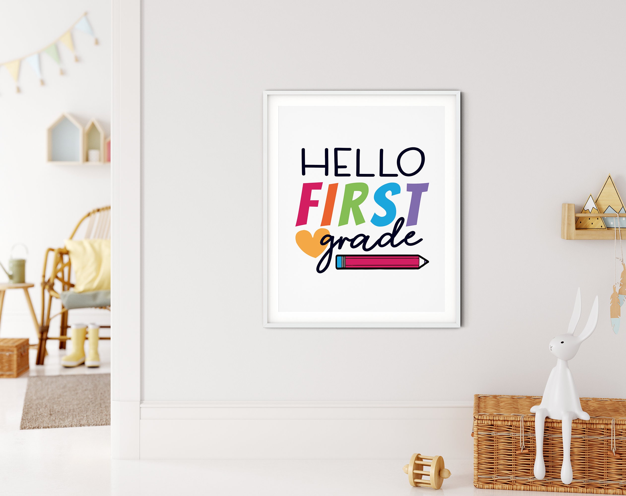 Hello First Grade Print Printable Poster 1st Grade Educational - Etsy