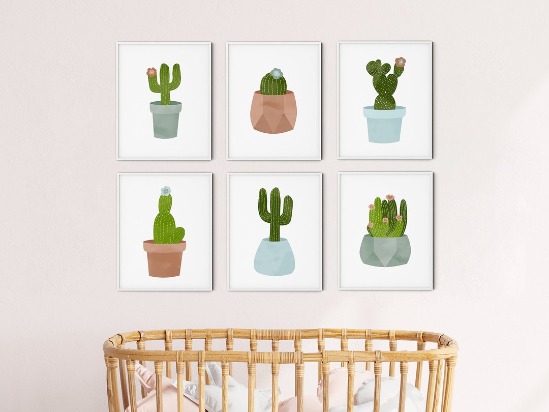 Cactus Print Set of 6 Watercolor Colorful Botanical Cacti Printable ...