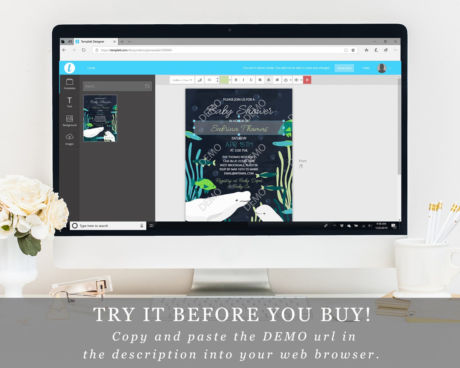 Beluga Whale Birthday Party Invitation Template 5x7 Whale - Etsy