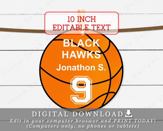 10 Basketball With Editable Team Name Player Names and - Etsy