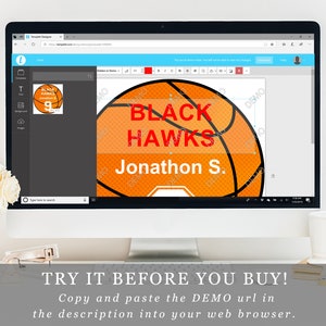 10" Basketball With Editable Team Name Player Names and Numbers Banner ...