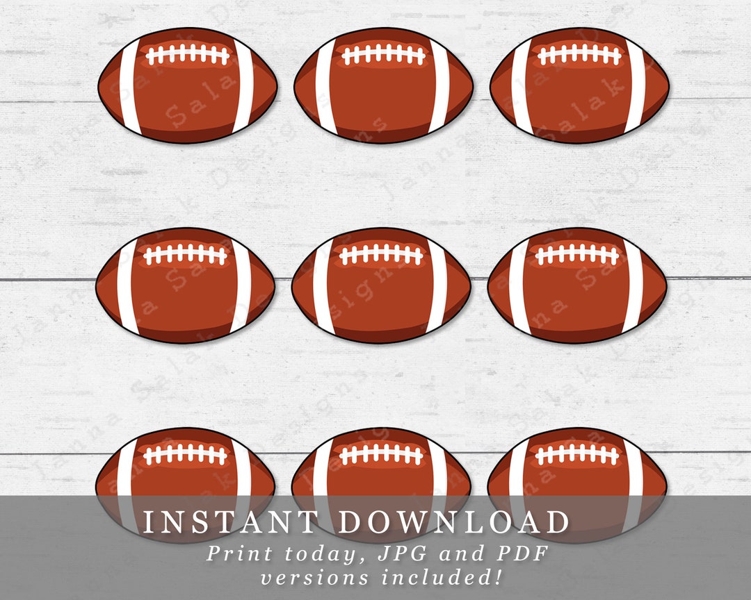 2.5" Football Printable Cupcake Toppers Sports Theme Birthday Party DIY ...