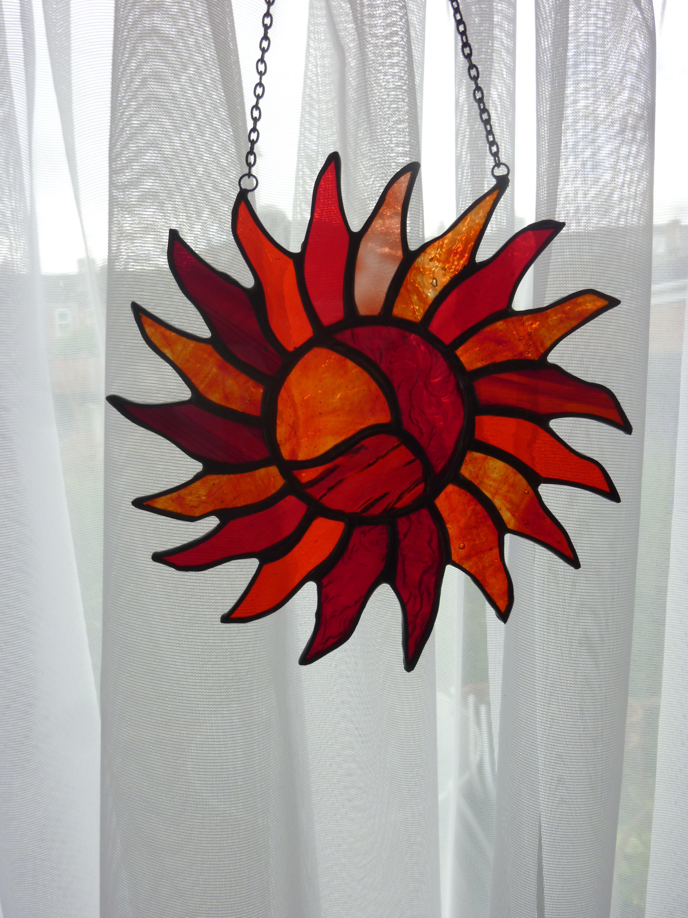 Stained Glass Sun Suncatcher. Sun Ornament.a - Etsy