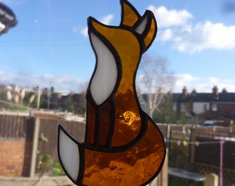Stained Glass Fox. Fox Suncatcher. Glass Fox. Fox Decoration. - Etsy