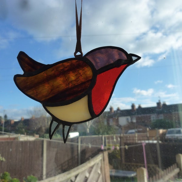 Stained Glass Robin Suncatcher - Etsy