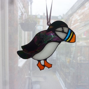 Stained Glass puffin suncatcher パフィンBird suncatcher. | Etsy