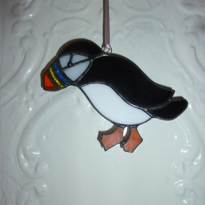 Stained Glass puffin suncatcher パフィンBird suncatcher. | Etsy