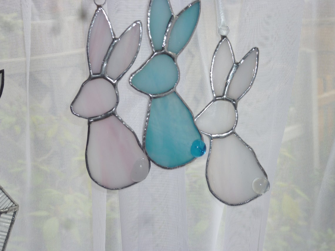 Stained Glass Bunny Suncatcherrabbit Suncatcherhare - Etsy