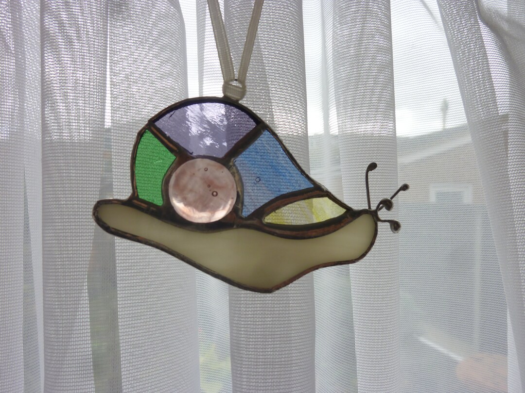 Stained Glass Snail. Small Snail.snail Ornamentsnail - Etsy
