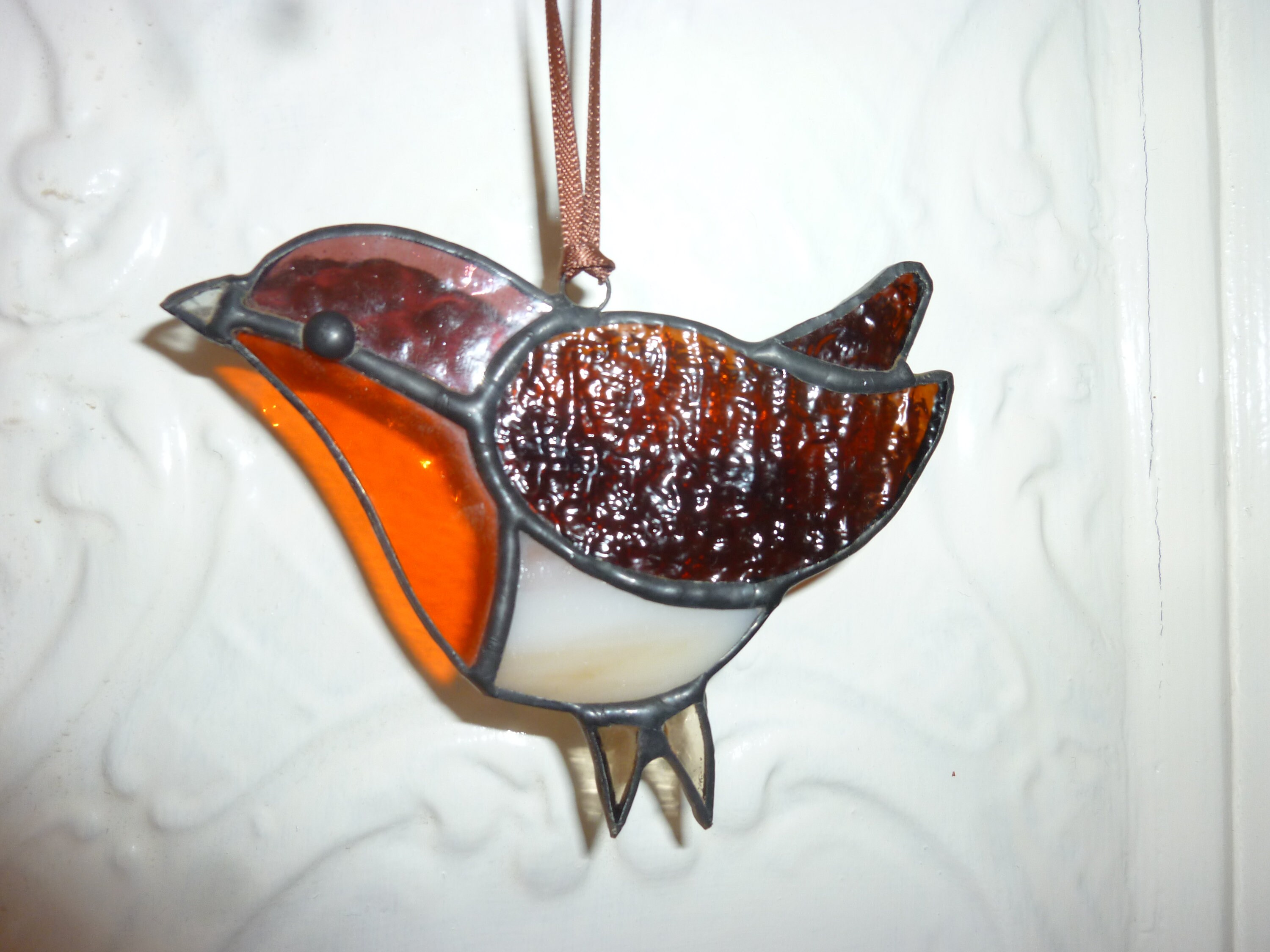 Stained Glass Robin suncatcher.Bird Suncatcher.Robin. | Etsy