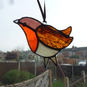 Stained Glass Robin Suncatcher.bird Suncatcher.robin. - Etsy