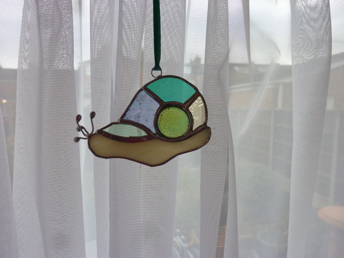 Stained Glass Snail. Small Snail.snail Ornamentsnail | Etsy